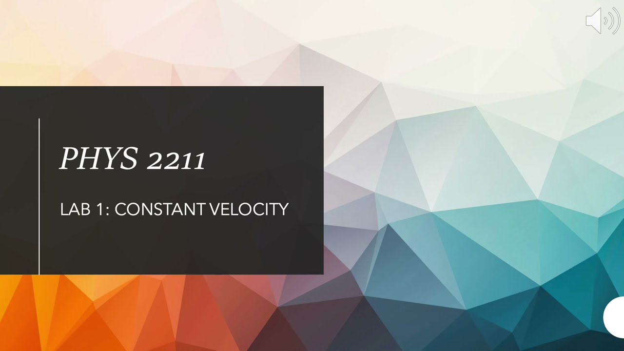 Phys 2211 Lab 1 Constant Velocity Lab Report Youtube