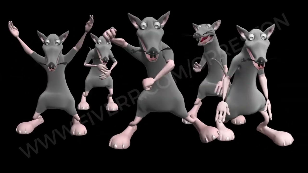 Dancing Mouse 3d Realistic Professional Animation 3d Video Footage