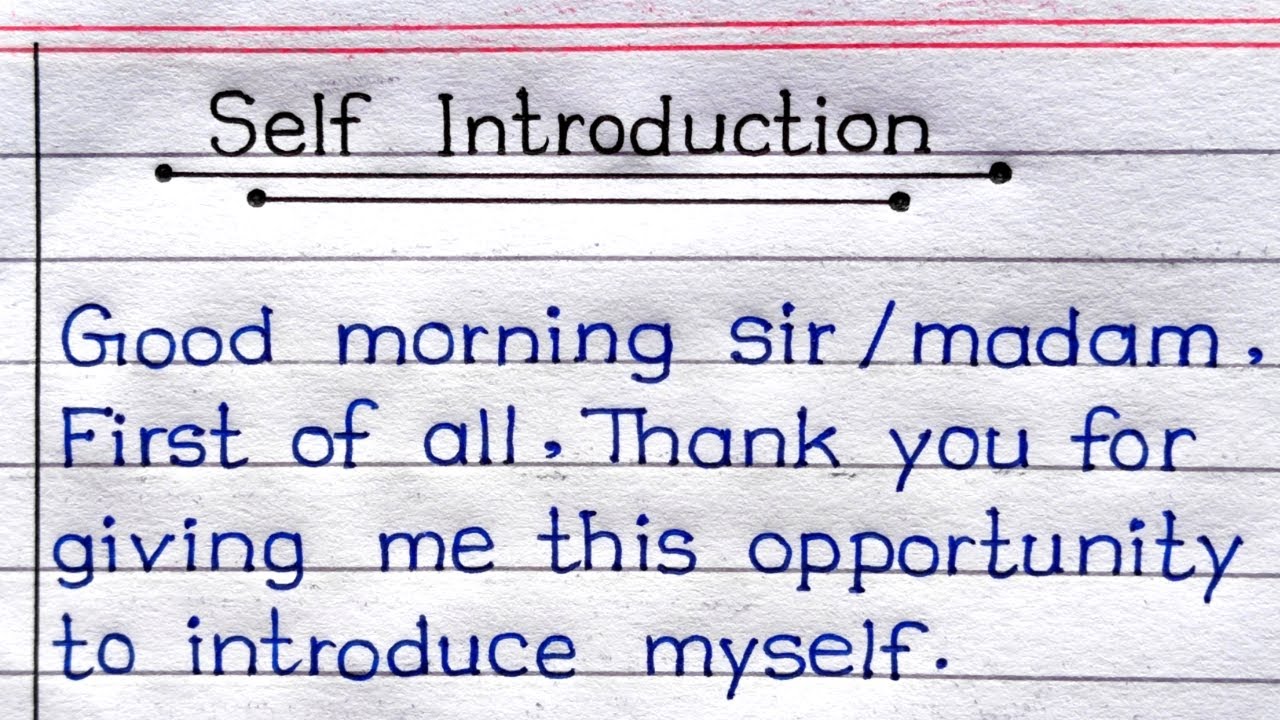 How To Introduce Yourself In English Self Introduction