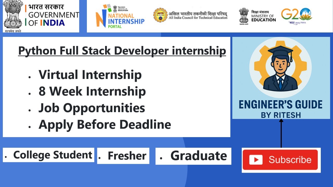 Python Full Stack Developer Internship For College Students Virtual