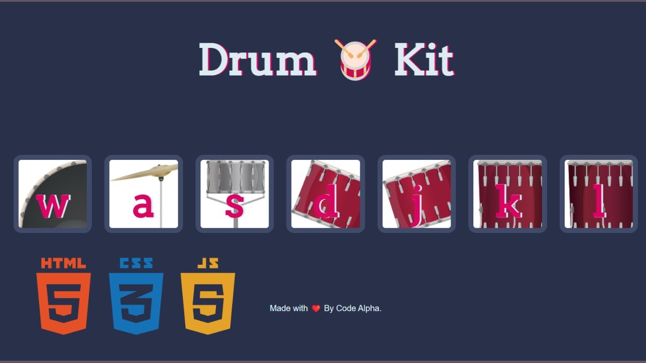 How To Make Drum Kit Using Html Css And Javascript Youtube