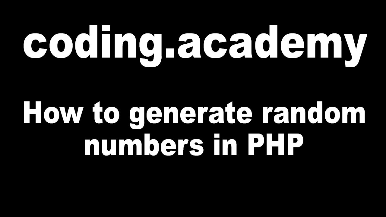 How To Generate Random Numbers In Php Youtube