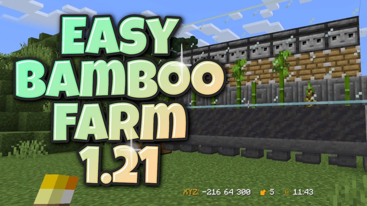 Easy Automatic Bamboo Farm For Minecraft 1 21 Tutorial Build Youtube