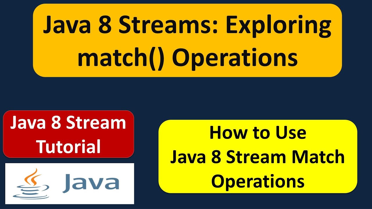 Java 8 Streams Exploring Match Operations Java 8 Streams Tutorial