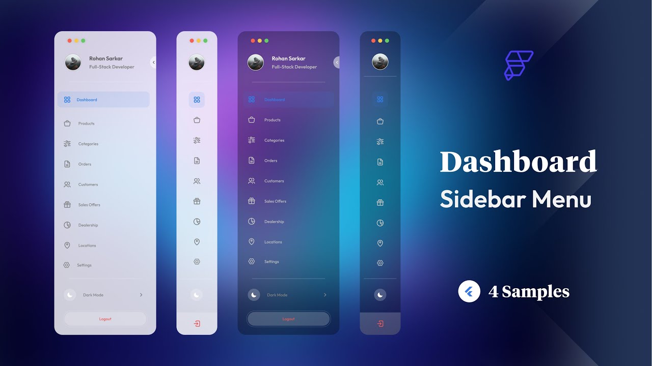 Responsive Sidebar Menu In Flutterflow Flutter Dashboard Sidebar
