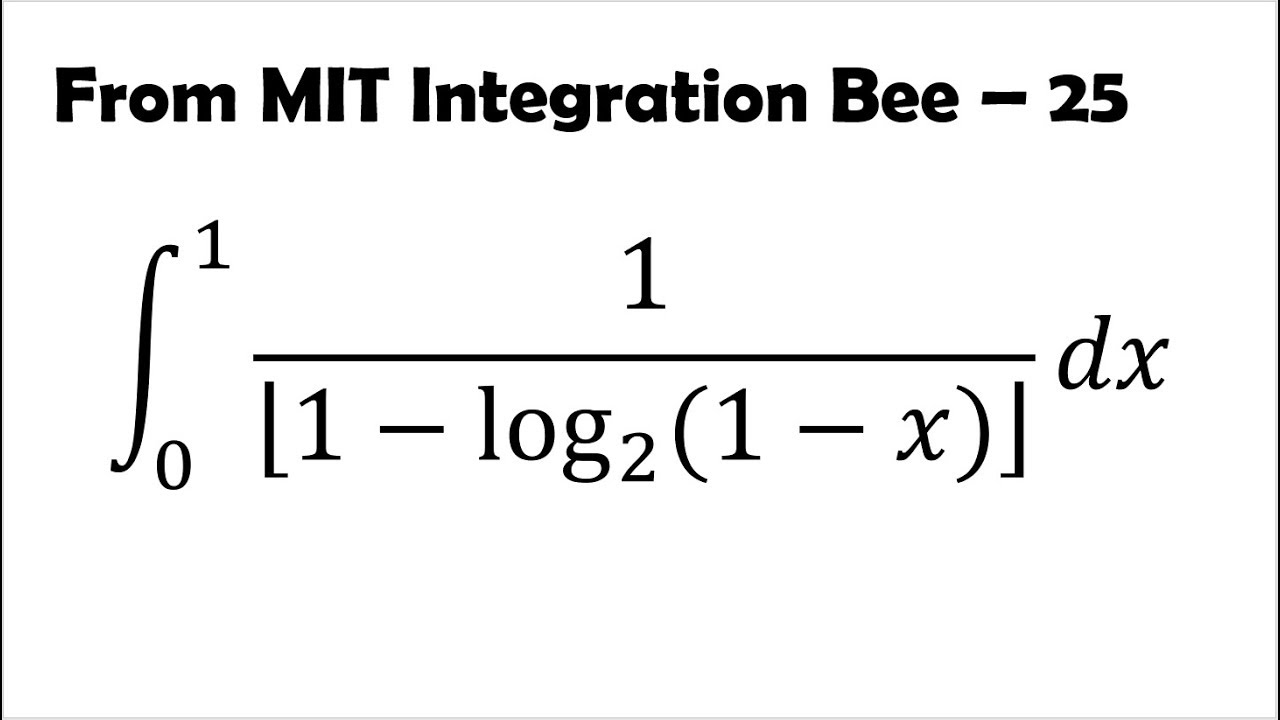 Marriage Of Geometric And Harmonic Series Mit Integration Bee 25