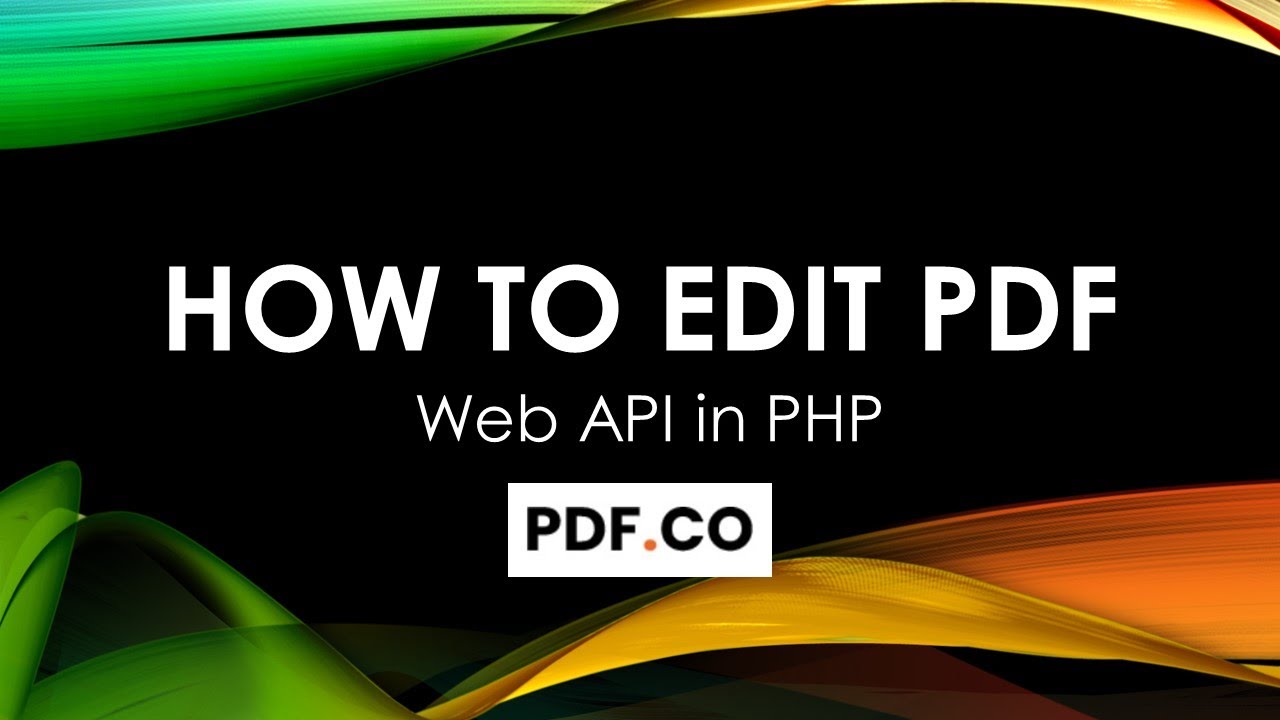 How To Edit Pdf In Php Using Pdf Co Web Api Youtube