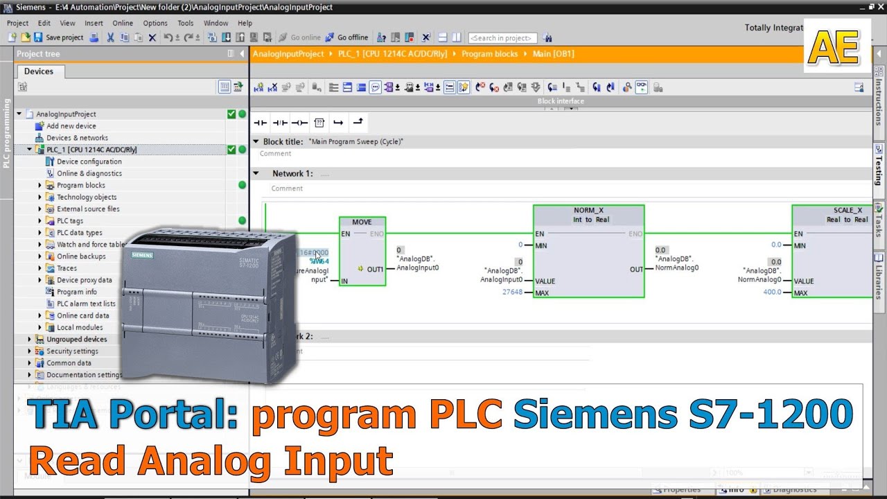 Siemens Tia Portal And S7 1200 Tutorial 2 Analog Inputs 40 Off