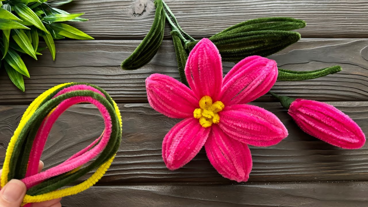 How To Make Easy Flowers From Chenille Wire Tutorial Youtube