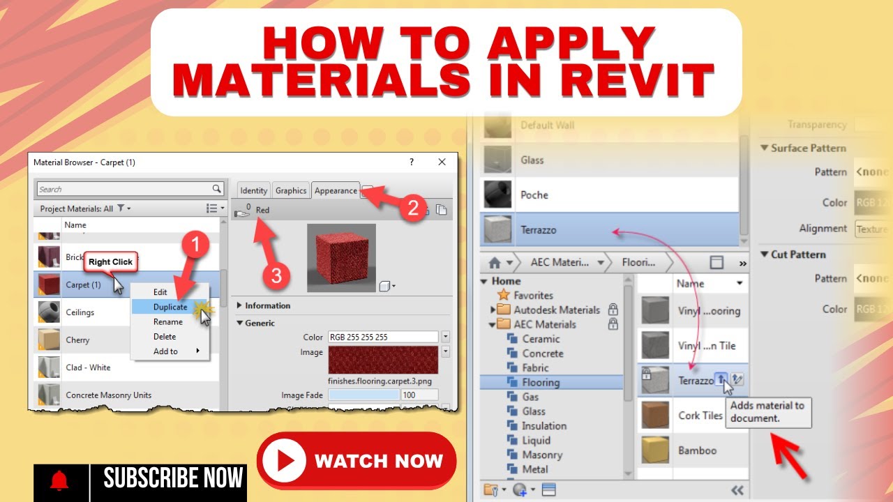 Revit Materials Tutorial How To Apply Materials In Revit Beginner