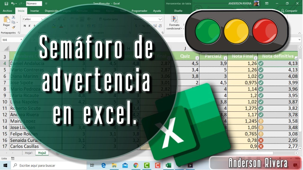 Cómo Hacer Un Semáforo De Advertencia En Excel Youtube