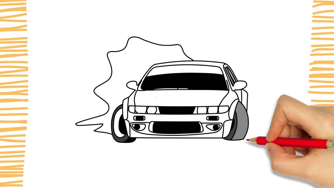 How To Draw A Drift Car I Easy Youtube