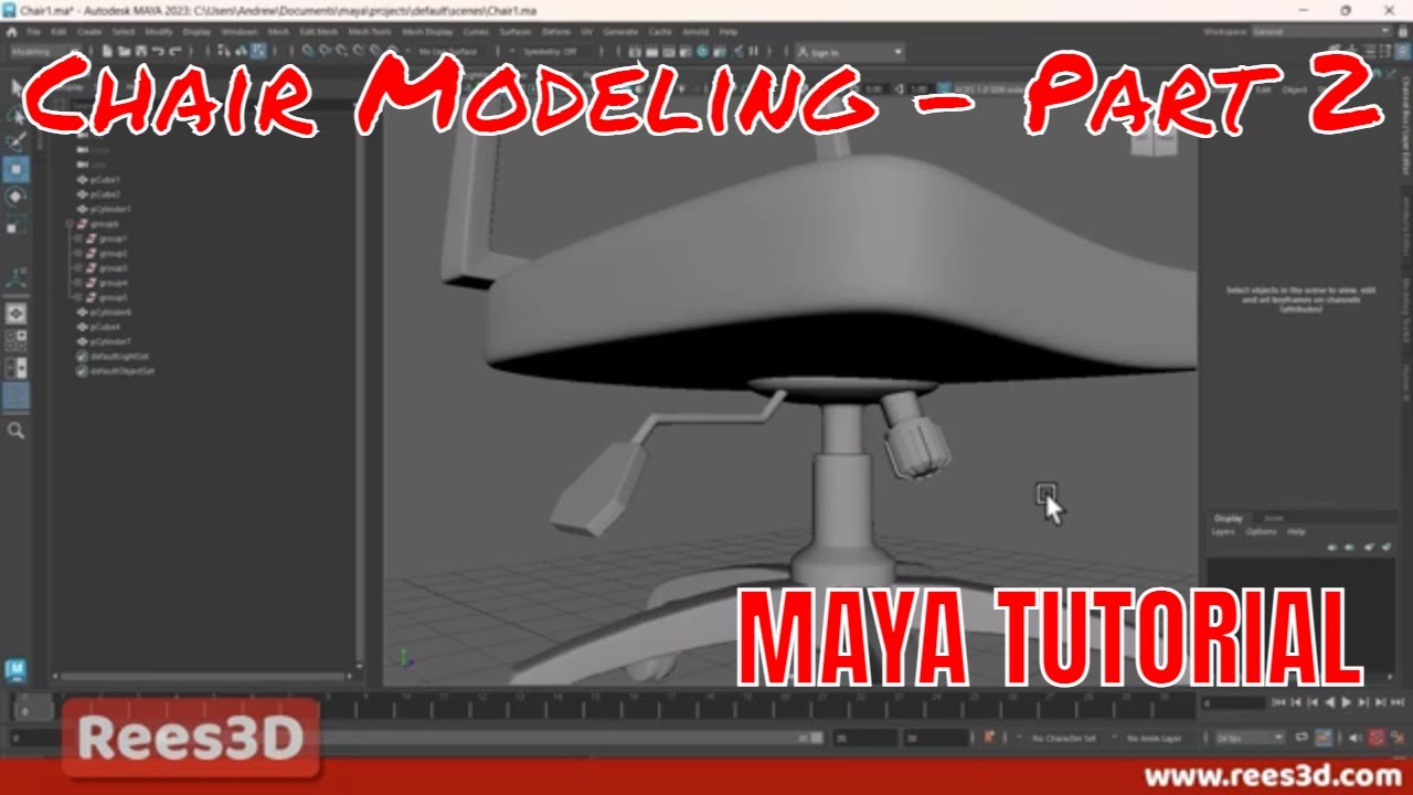 Chair Modeling Tutorial Part2 Rees3d Youtube