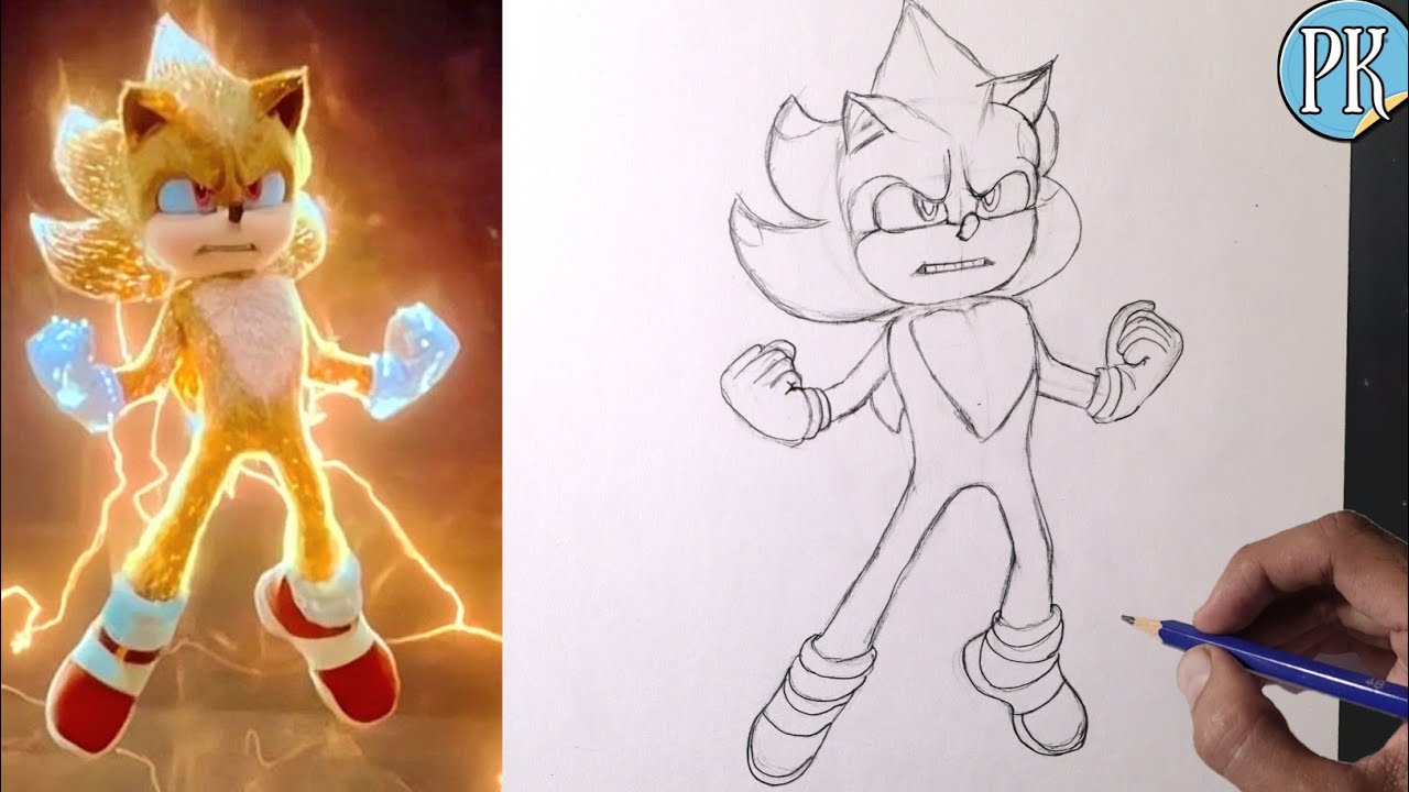 Super Sonic Drawings Easy How To Draw Super Sonic Sonic 2 Sketch Art
