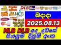 Lottery Result Today Nlb Dlb All අද ල තර ය ප රත ඵල ද න ම අ ක 2025 08 13 ...
