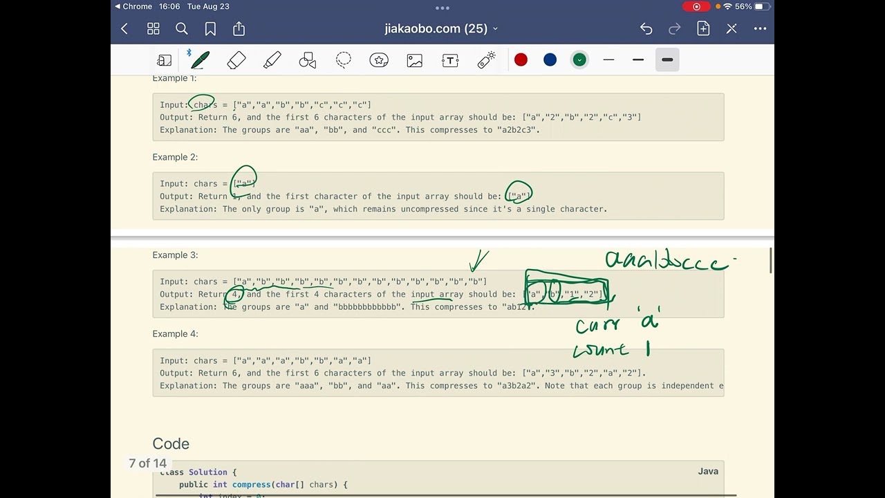 贾考博 Leetcode 443 String Compression Youtube