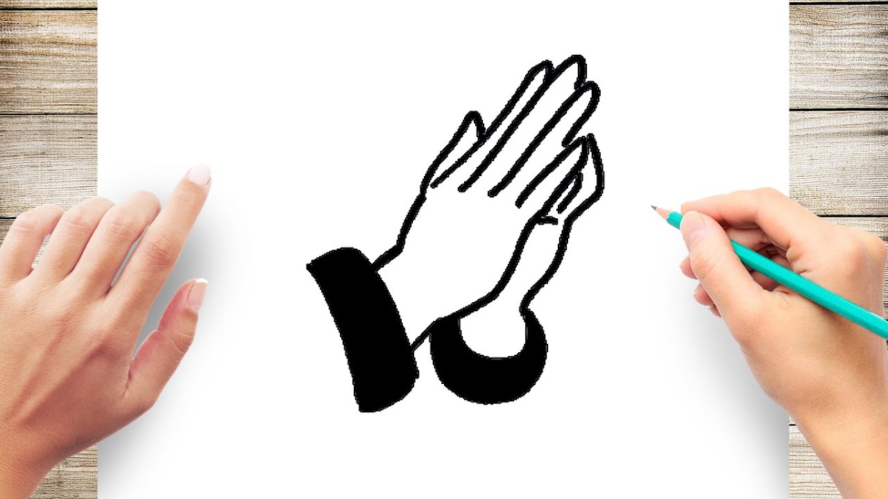 Praying Hands Drawing Step Step