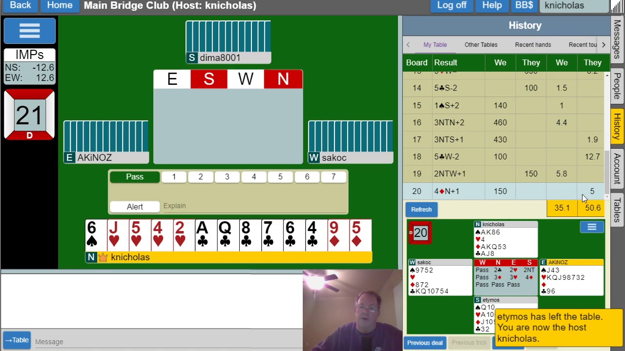 Learning Bridge 10 Hands Played With Commentary Youtube