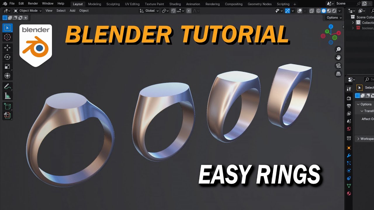 Jewelry Design Easy Signet Ring Workflow Blender Tutorial Part 1