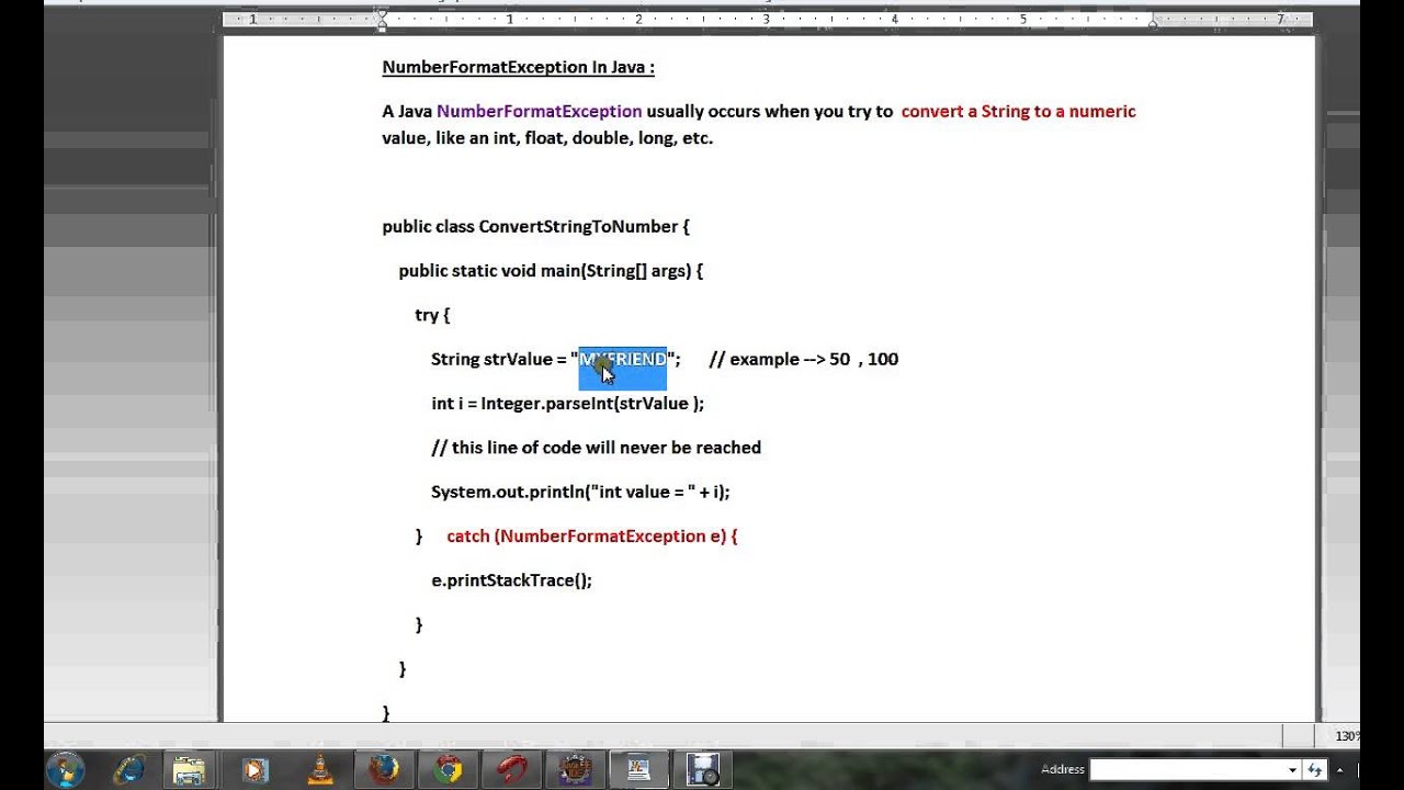 Numberformatexception In Java Youtube