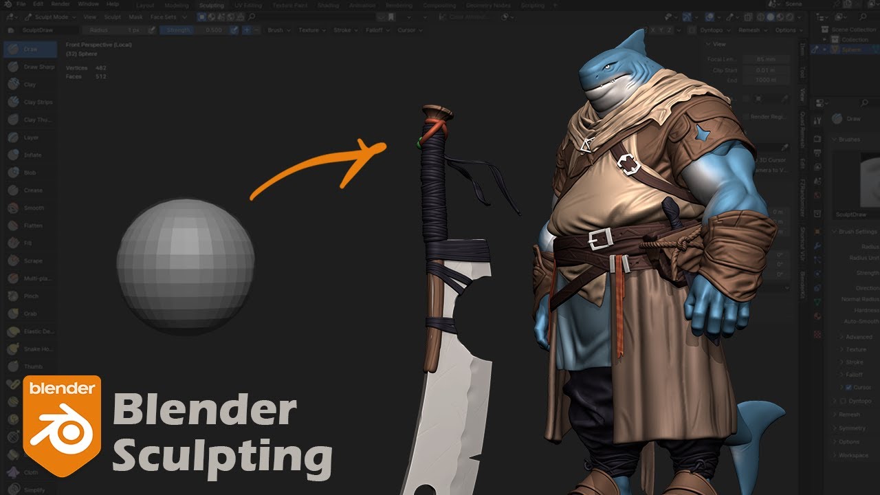 Sculpting A Creature In Blender Tutorial Stylized Character Workflow