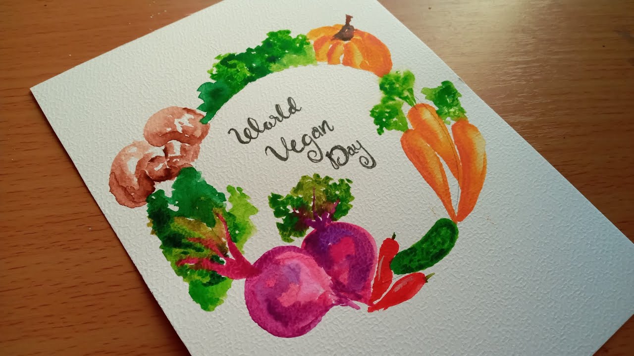 World Vegetarian Day Easy Drawing For Competition World Vegan Day