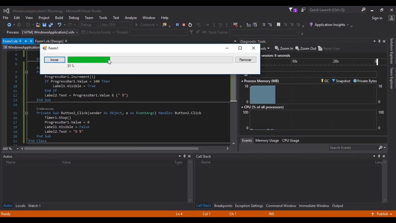 Barra De Progreso Progressbar Visual Basic Youtube