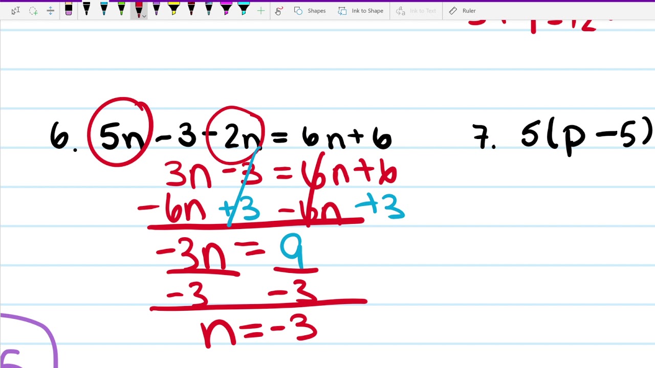 Solving Equations Youtube