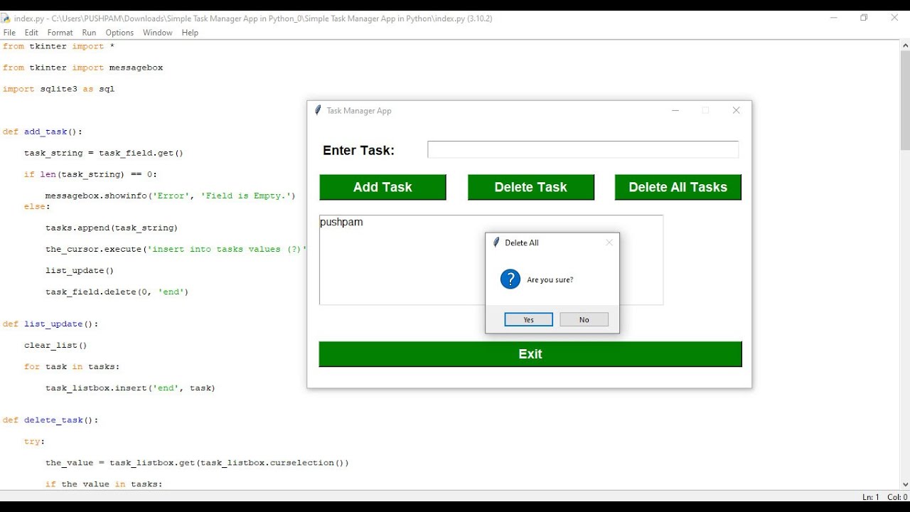 Task Manager App In Python With Free Source Code Python Source Code