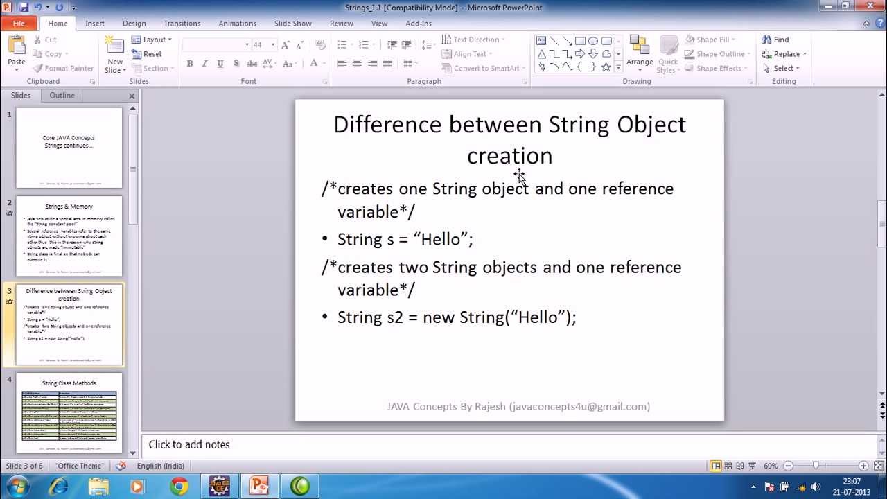 Core Java Concepts String Tutorial Part2 Youtube