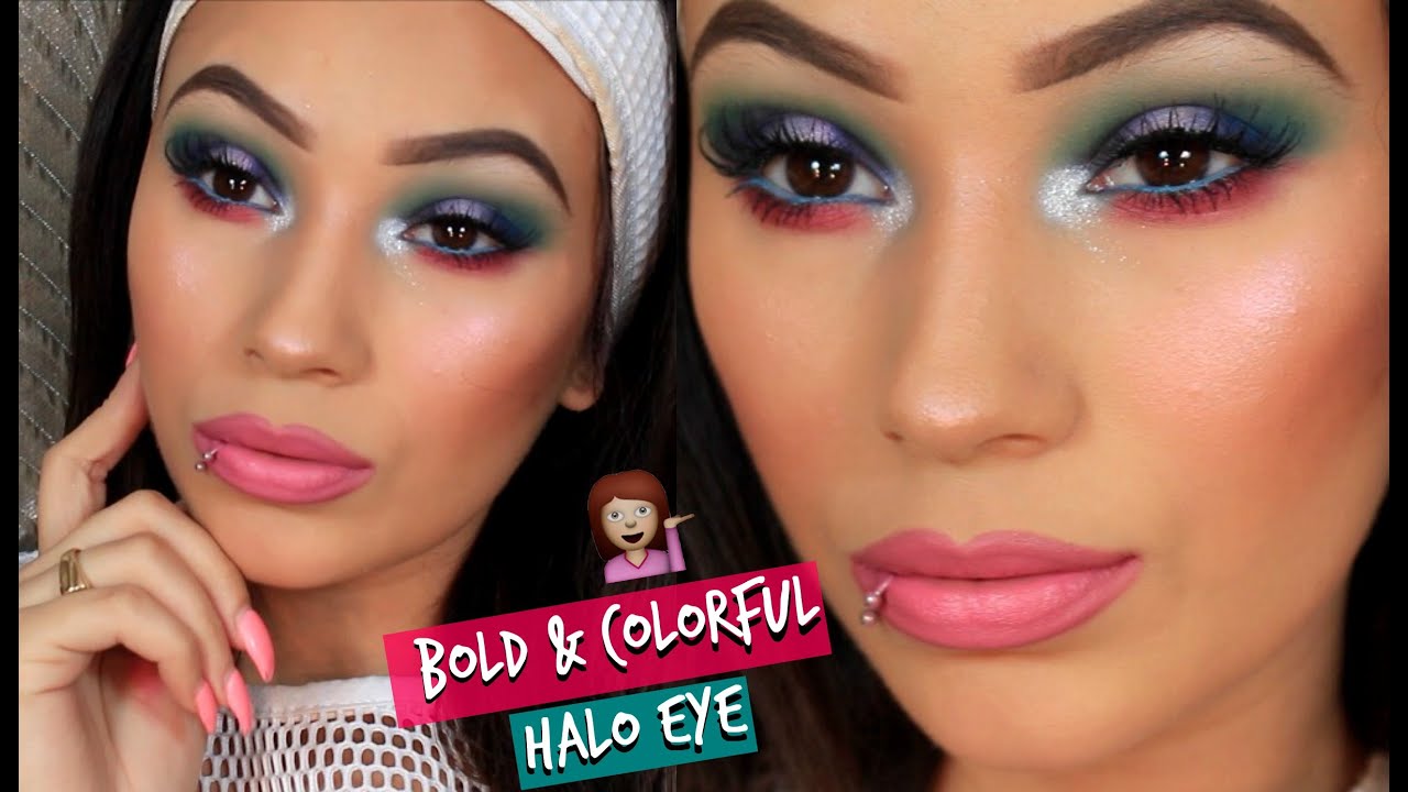 Bold Colorful Halo Eye Makeup Tutorial Youtube