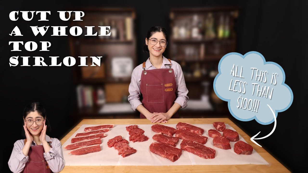 How To Cut A Whole Beef Top Sirloin Butchery At Home Youtube