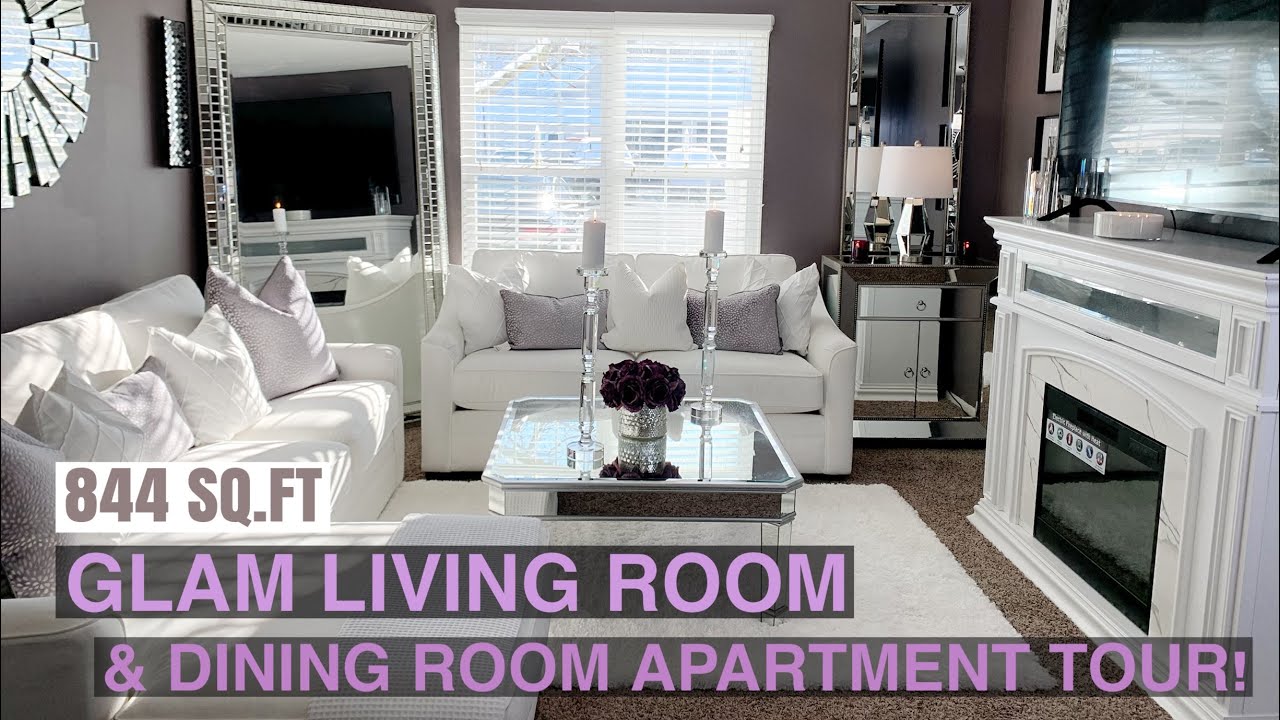 Tour My Small 844 Sq Ft Glam Apartmentвђјпёџрџ Living Dining Roomрџџў Youtube