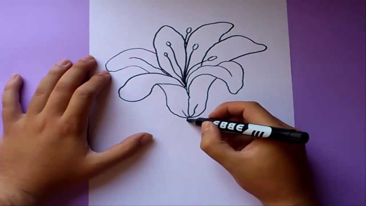 Como Dibujar Una Flor Paso A Paso How To Draw A Flower Youtube