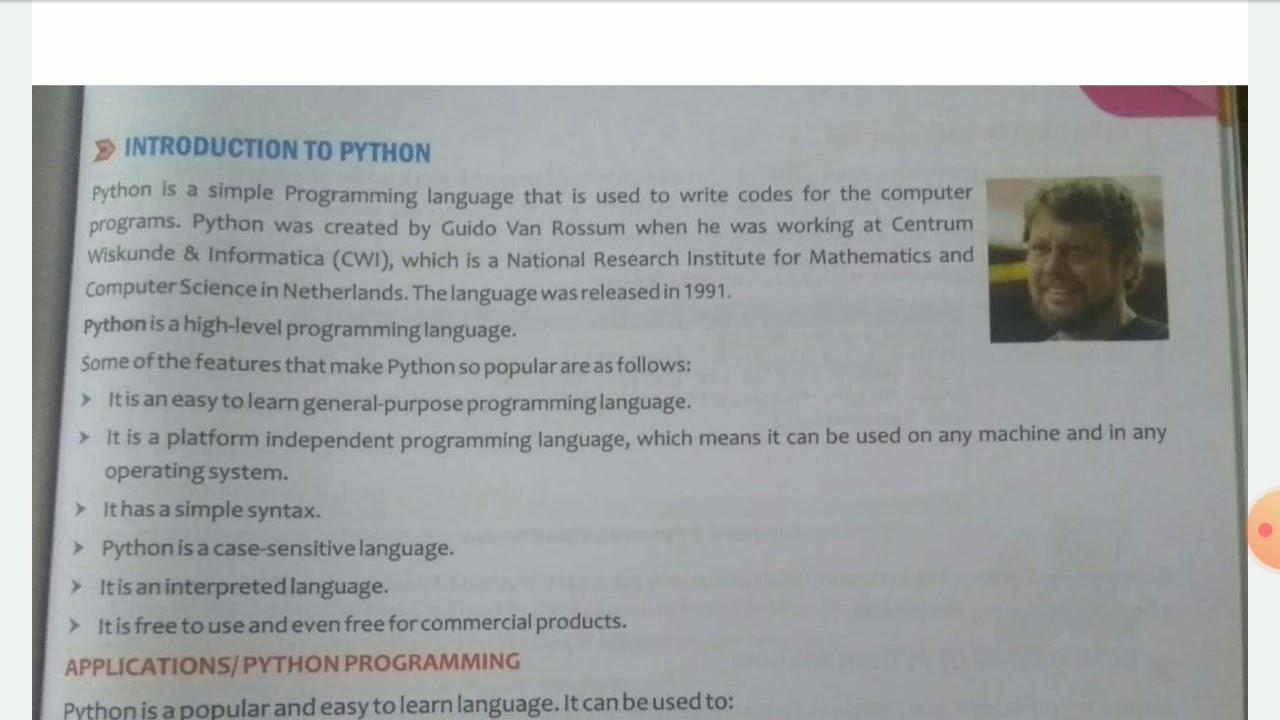 6th Computer Ch 8 Introducing Python Video 2 Youtube