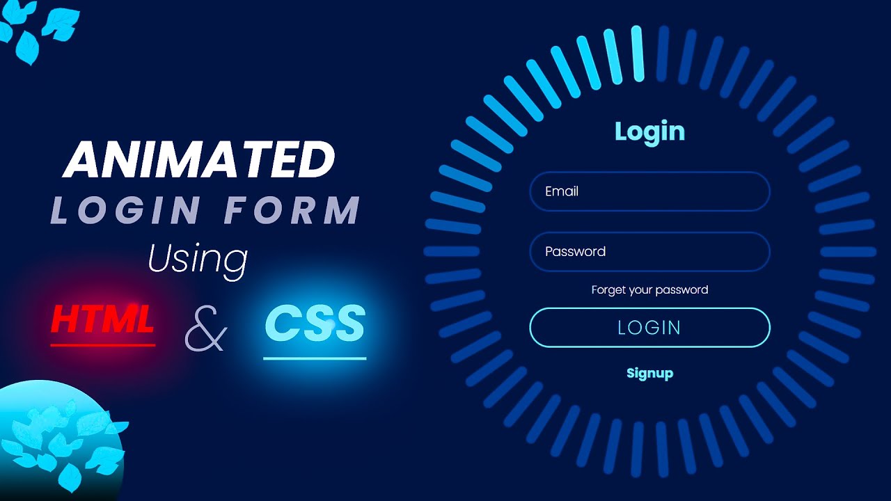 Animated Login Form Using Html Css Youtube