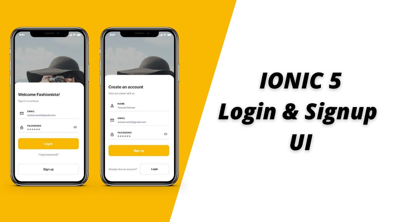 Ionic 5 Signup Login Screen Ionic Ui Ionic 5 Tutorial For