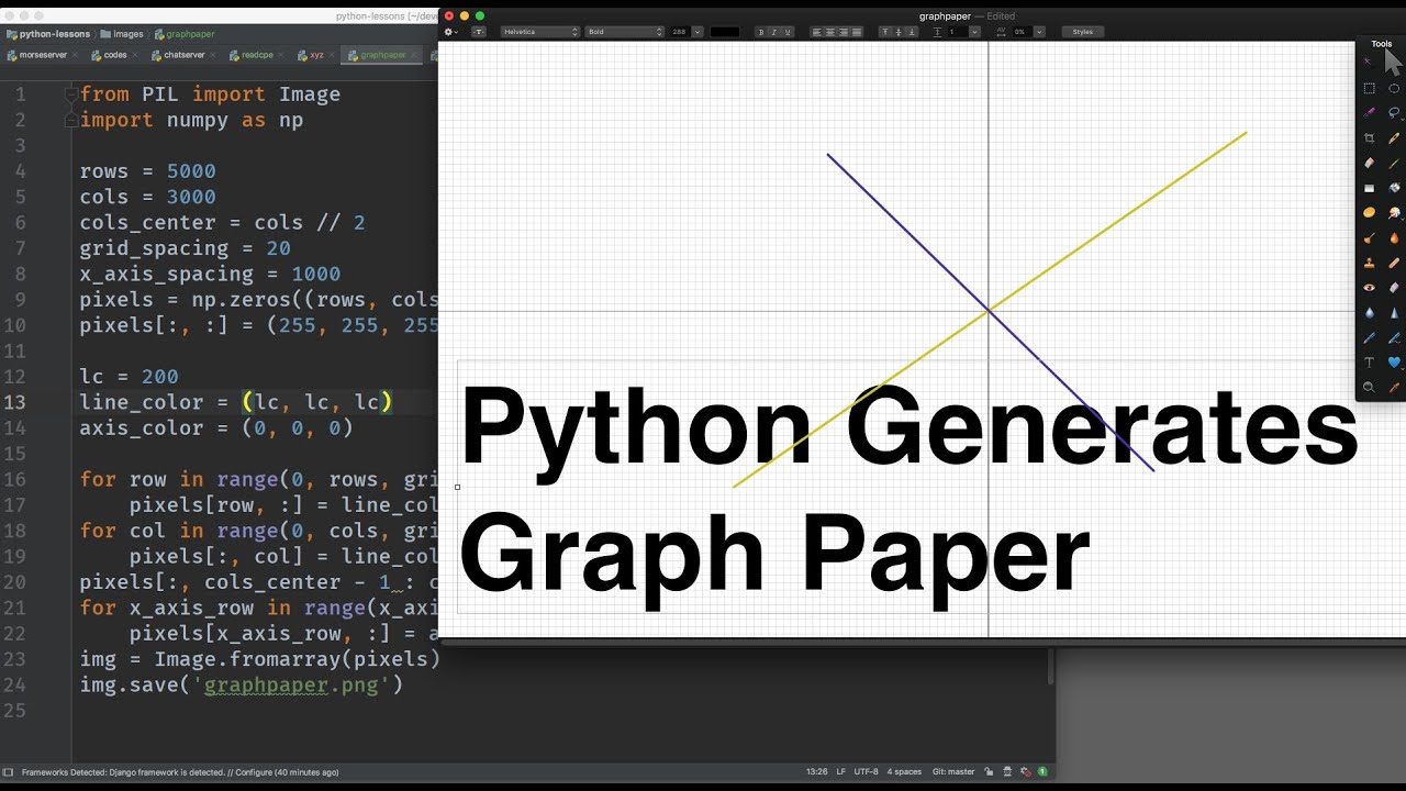 Python Generates Graph Paper Youtube