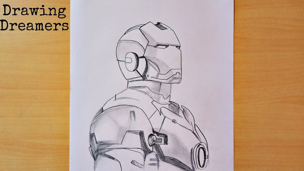 How To Draw Iron Man Pencil Sketch Pencil Sketch Easy Youtube
