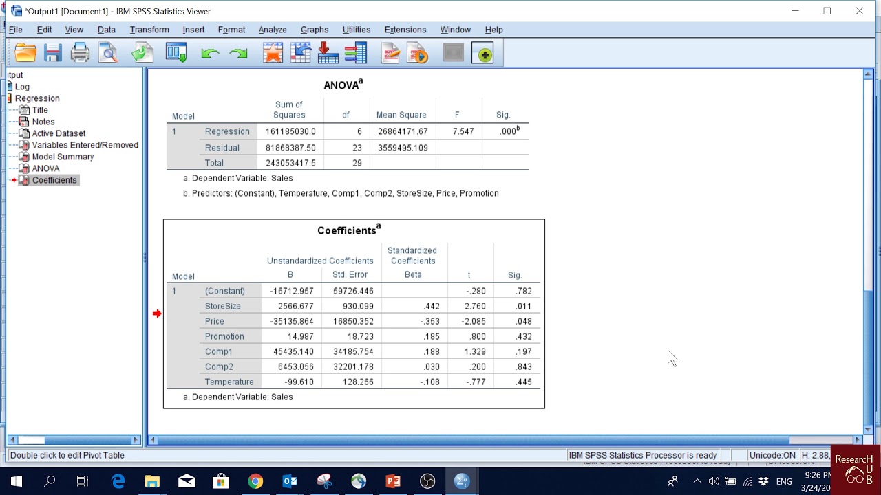 Spss 15 Multiple Linear Regression Ols Estimation Youtube
