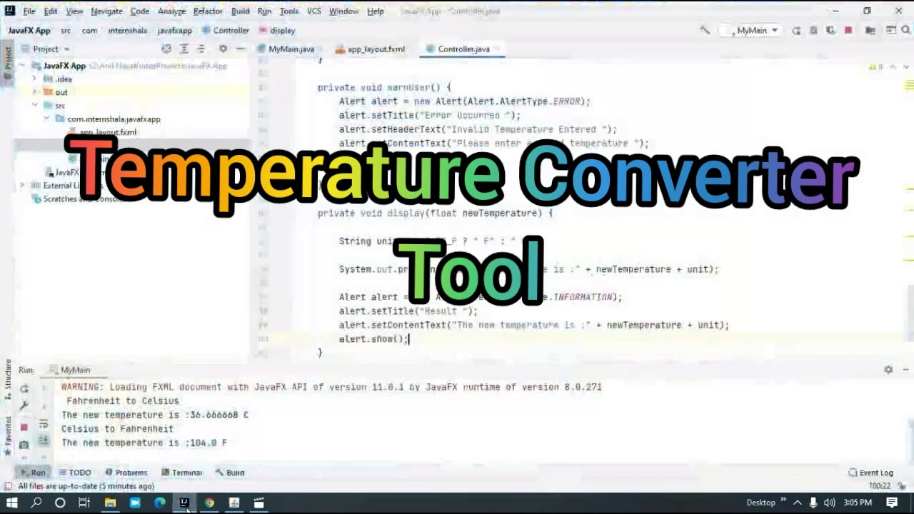 Temperature Converter Tool In Java Youtube