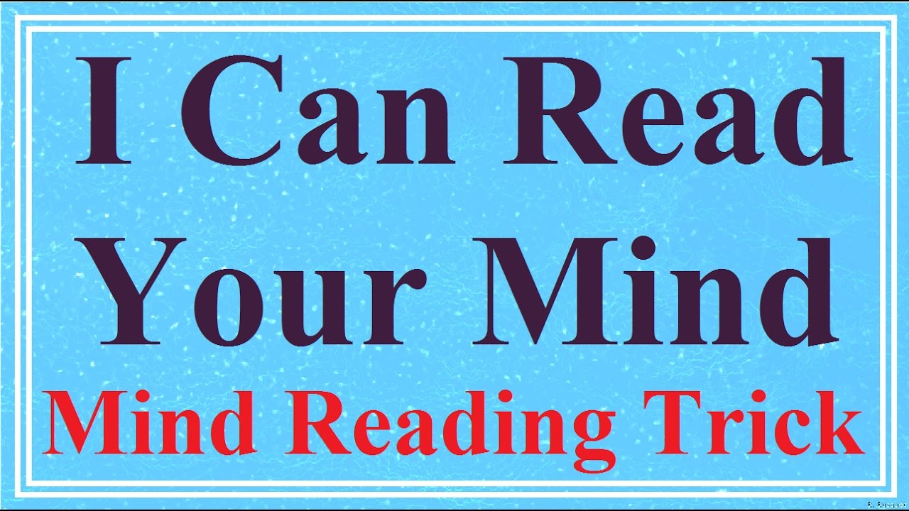 Awesome Mind Reading Trick Youtube