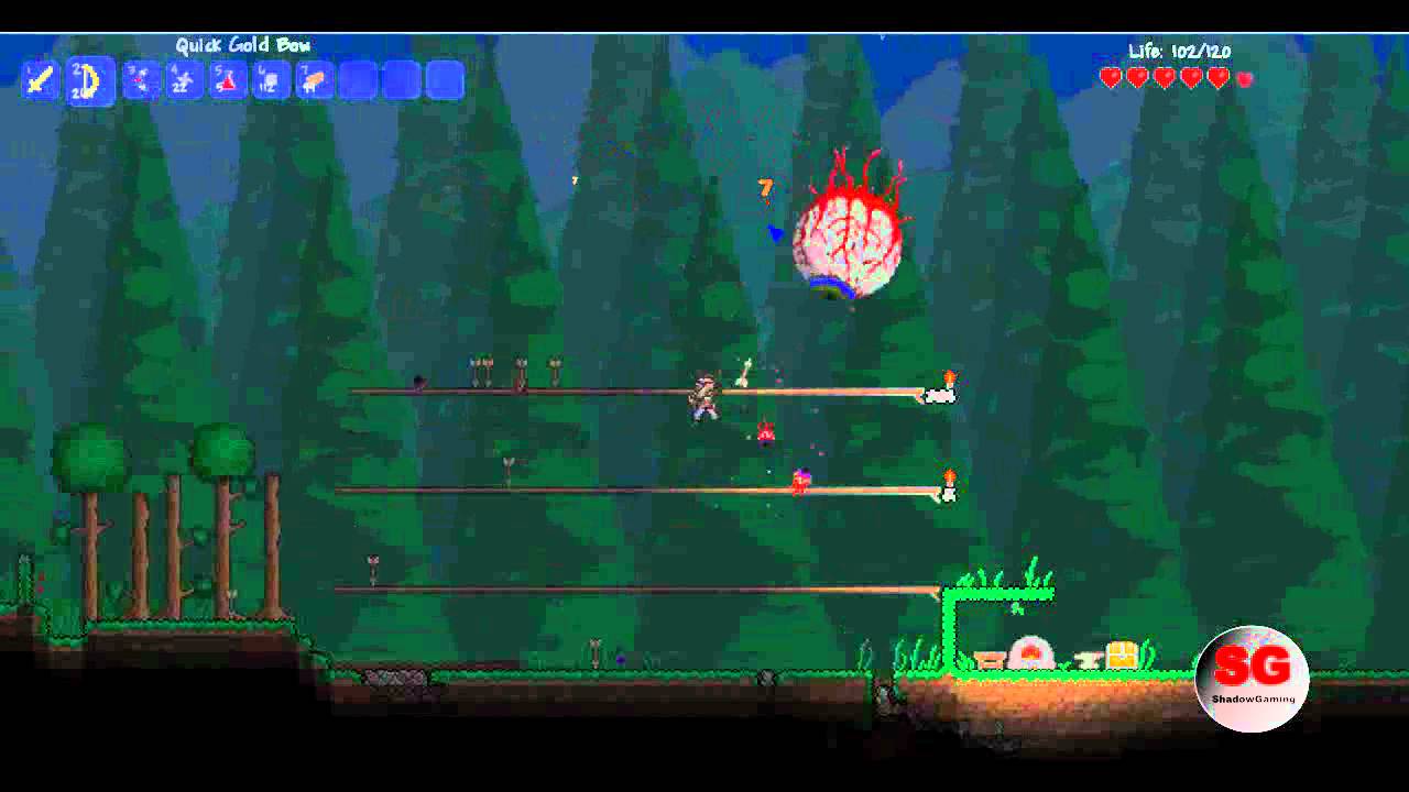 Terraria Boss Fight Eye Of Cthulhu Arena Setup How To And Gameplay