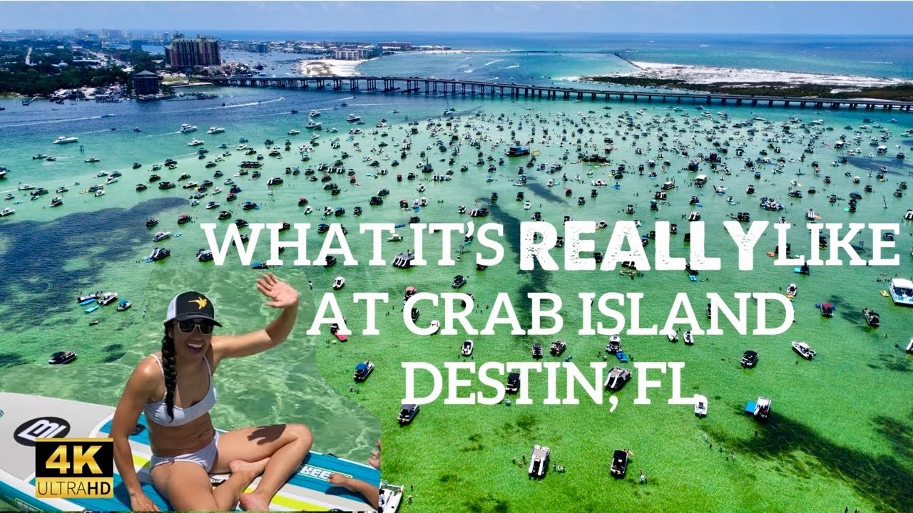 Crab Island Destin Florida Aerial Walk Swim Tour East Pass Emerald