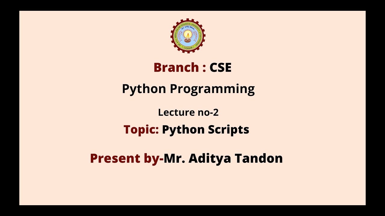 Python Programming Python Scripts Aktu Digital Education Youtube