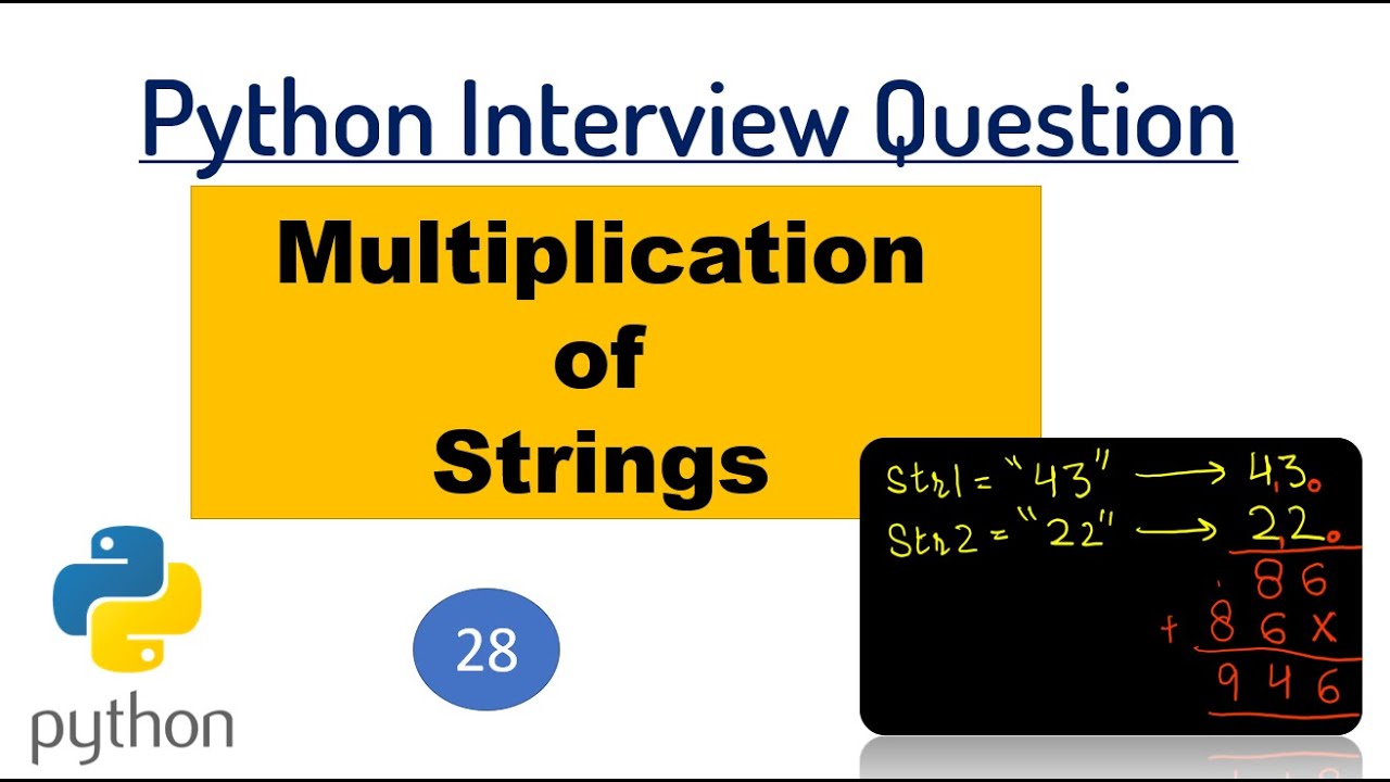 Interview Question Multiply Strings Leetcode Python Code Youtube