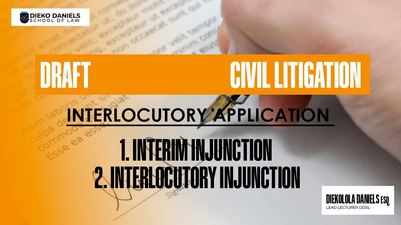 Draft Interim Injunction Interlocutory Injunction Civil