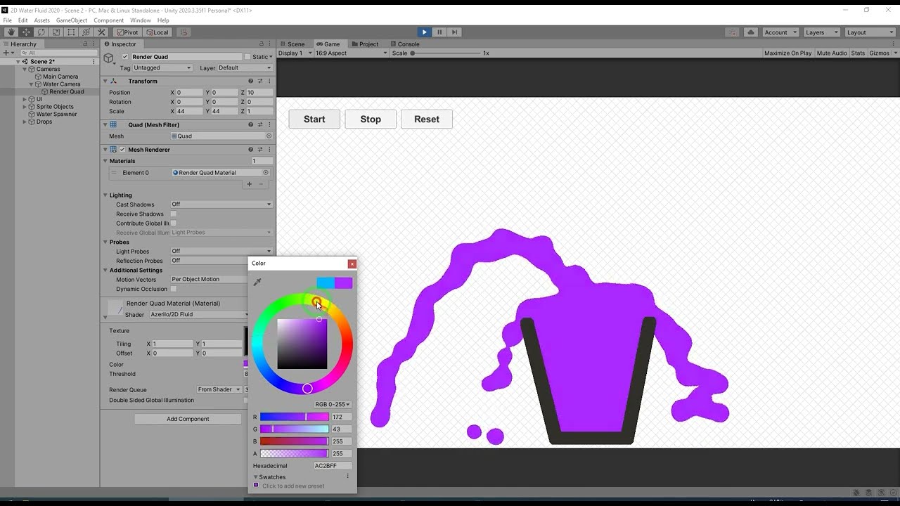 2d Water Fluid For Unity Youtube