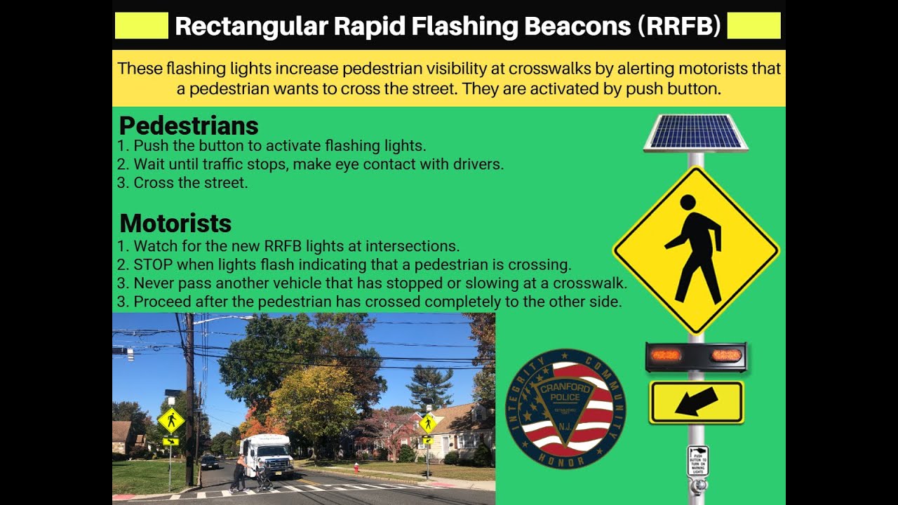 Pedestrian Safety Using Rectangular Rapid Flashing Beacons Rrfb Youtube