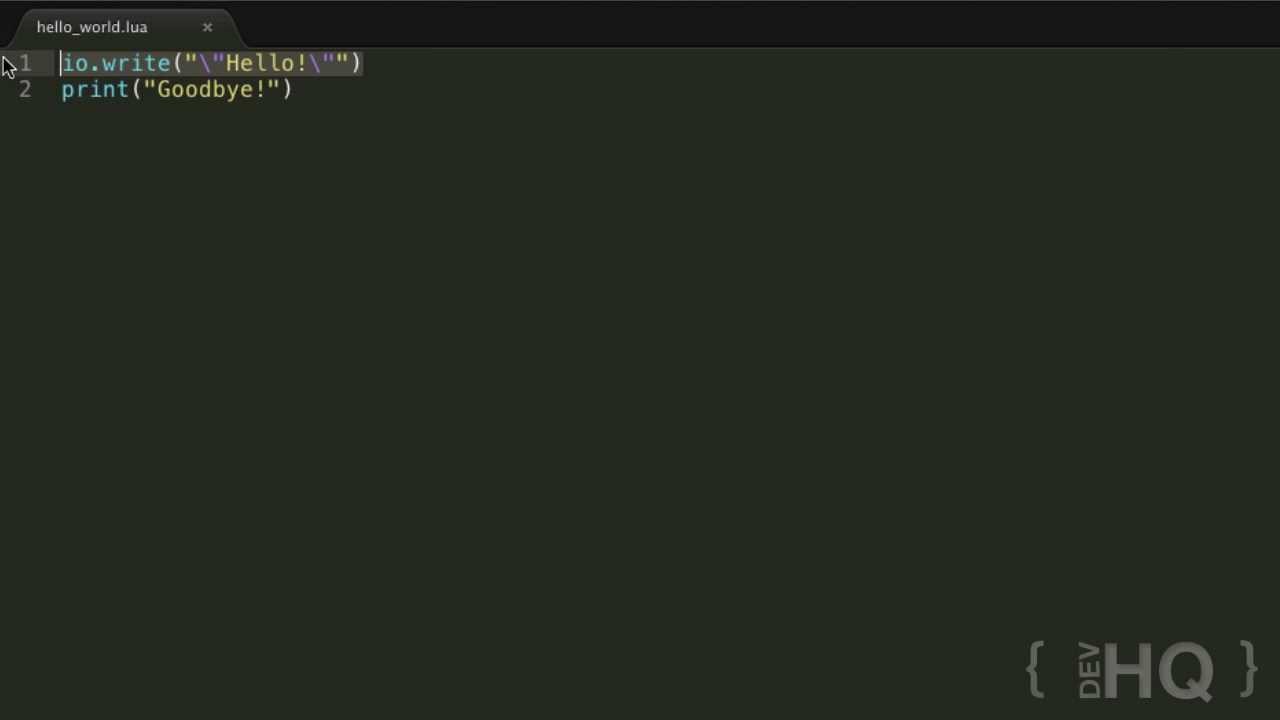 Lua Tutorial 2 Hello World Youtube